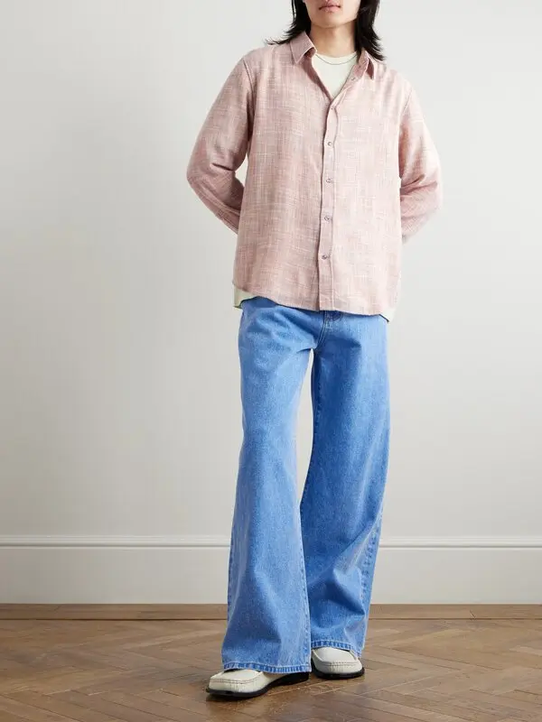 GOD'S TRUE CASHMERE Space-dyed Cashmere And Wool-blend Gauze Shirt - Pink