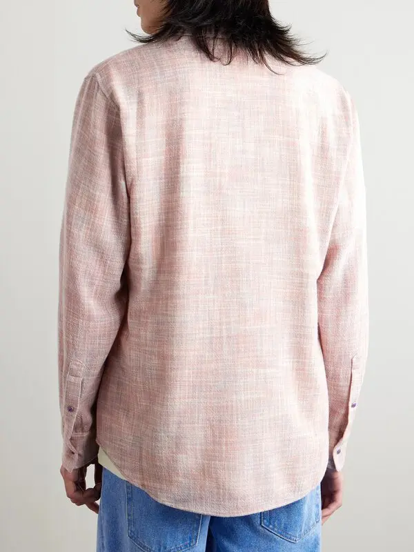 GOD'S TRUE CASHMERE Space-dyed Cashmere And Wool-blend Gauze Shirt - Pink