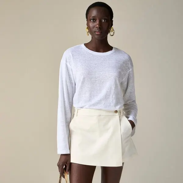 J. Crew Relaxed Linen Long-sleeve T-shirt