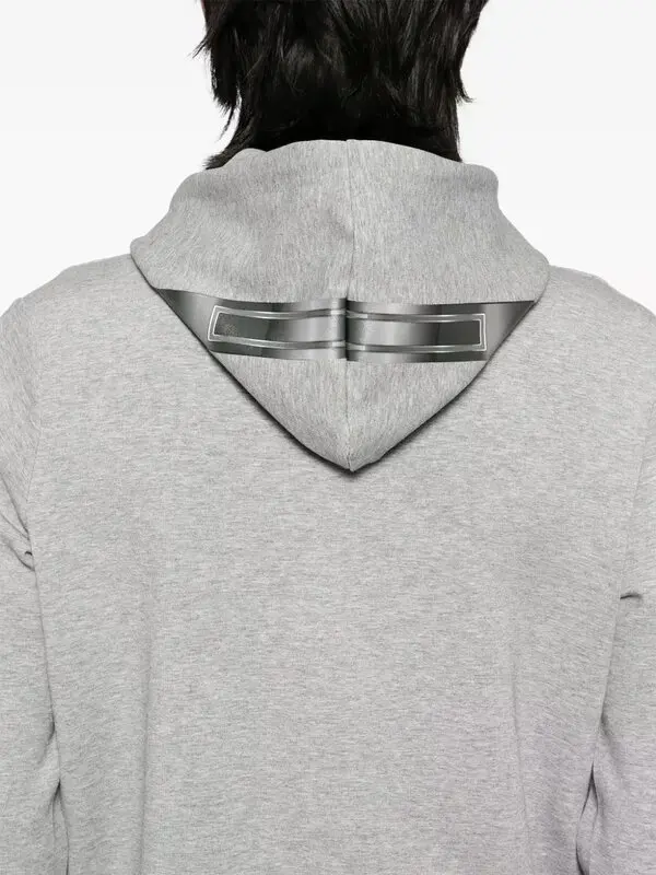 GROUND ZERO Trompe L'oeil-print Zip-up Hoodie - Grey