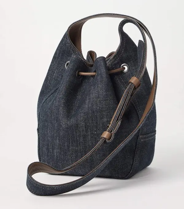 Brunello Cucinelli Denim Bc Duo Bucket Bag - Blue - 30% Off