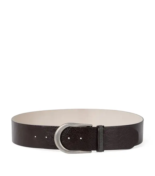 Brunello Cucinelli Leather Embellished Belt - Brown