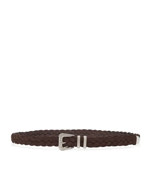 Brunello Cucinelli Braided Suede Belt - Brown