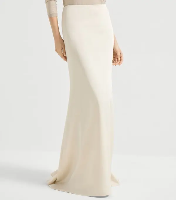 Brunello Cucinelli Satin Maxi Skirt - Yellow