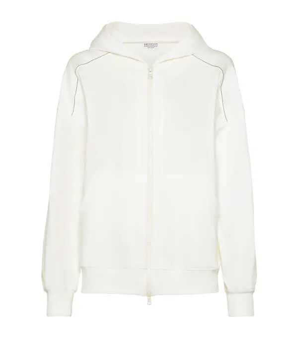 Brunello Cucinelli Stretch-cotton Zip-up Hoodie