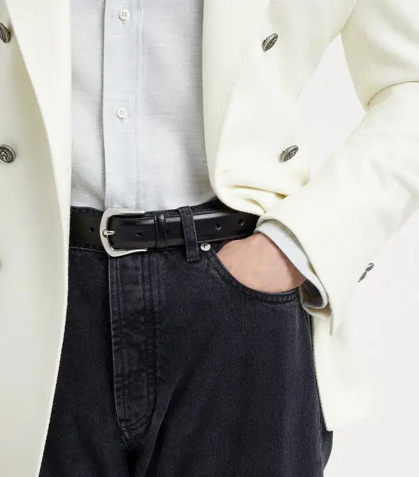 Brunello Cucinelli Leather Belt With Western Buckle