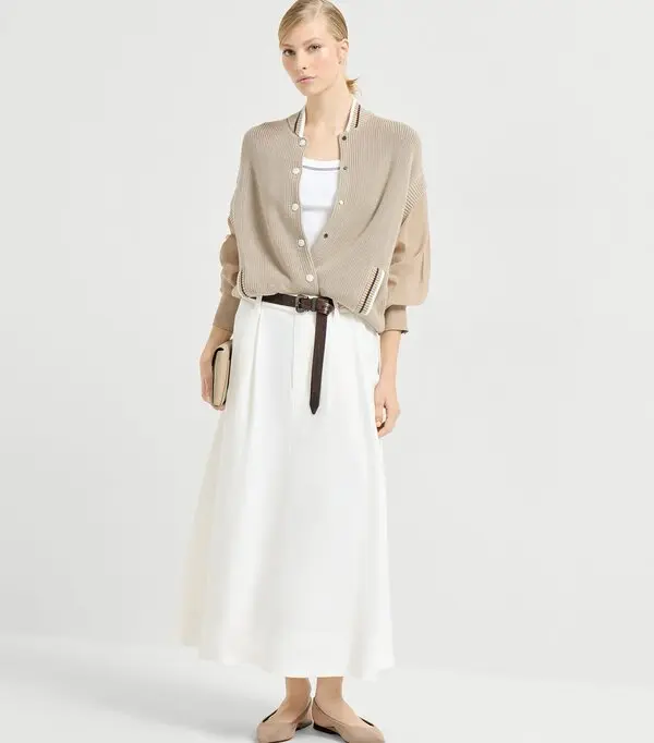 Brunello Cucinelli Twill Maxi Skirt - Beige