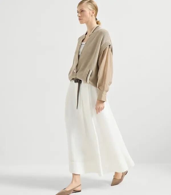 Brunello Cucinelli Twill Maxi Skirt - Beige