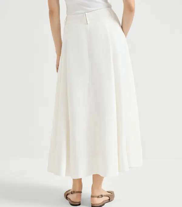 Brunello Cucinelli Twill Maxi Skirt - Beige