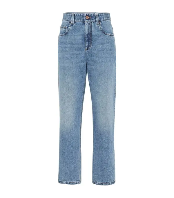 Brunello Cucinelli Logo Patch Straight-fit Jeans