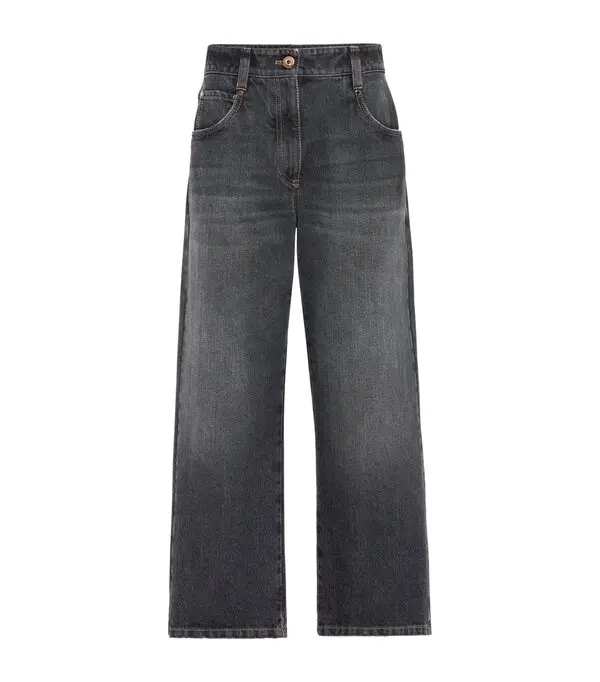 Brunello Cucinelli Straight-fit Jeans With Logo Patch
