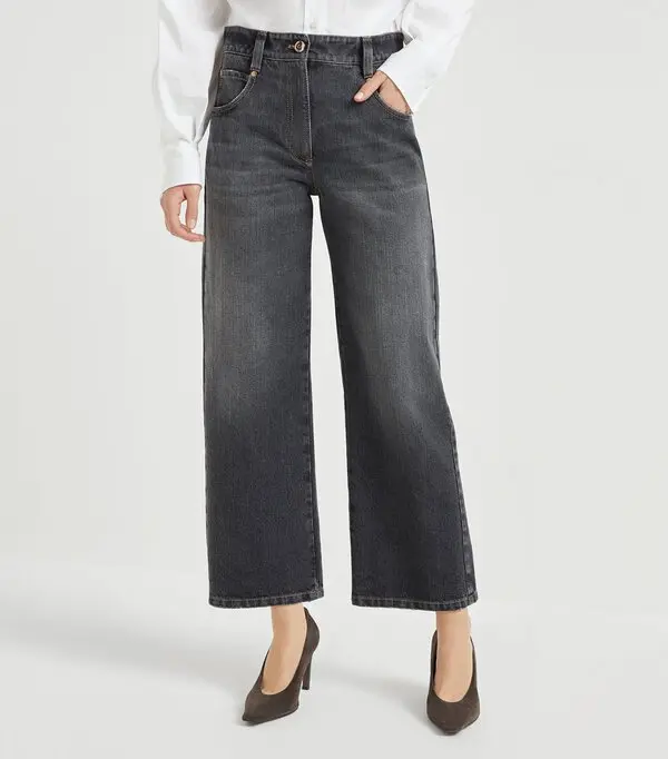Brunello Cucinelli Straight-fit Jeans With Logo Patch