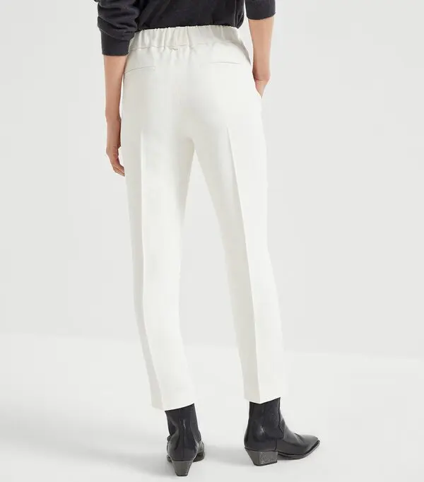 Brunello Cucinelli Crepe Cady Slim Trousers - White