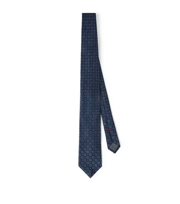 Brunello Cucinelli Silk Jacquard Standard Neck Tie - Blue