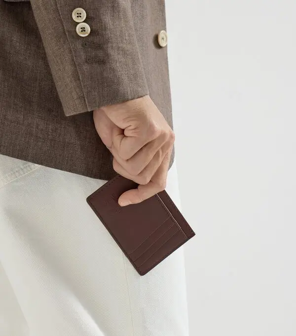Brunello Cucinelli Leather Card Holder - Brown