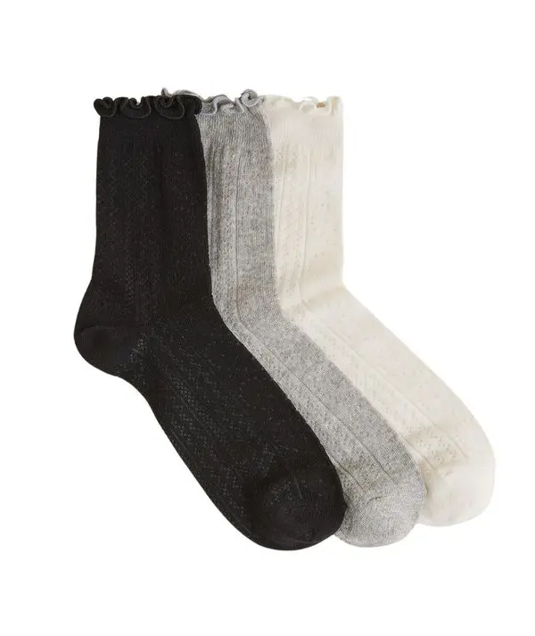 J. Crew Ruffle Bootie Socks Three-pack