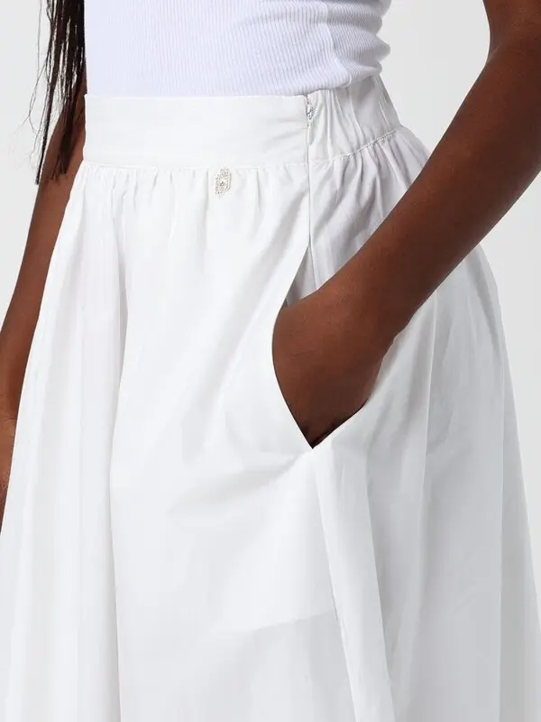 Liu Jo Cotton Midi Skirt With Lace Detailing