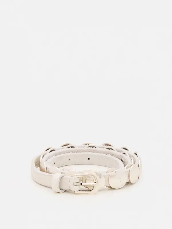GOLDEN GOOSE Leather Belt - White
