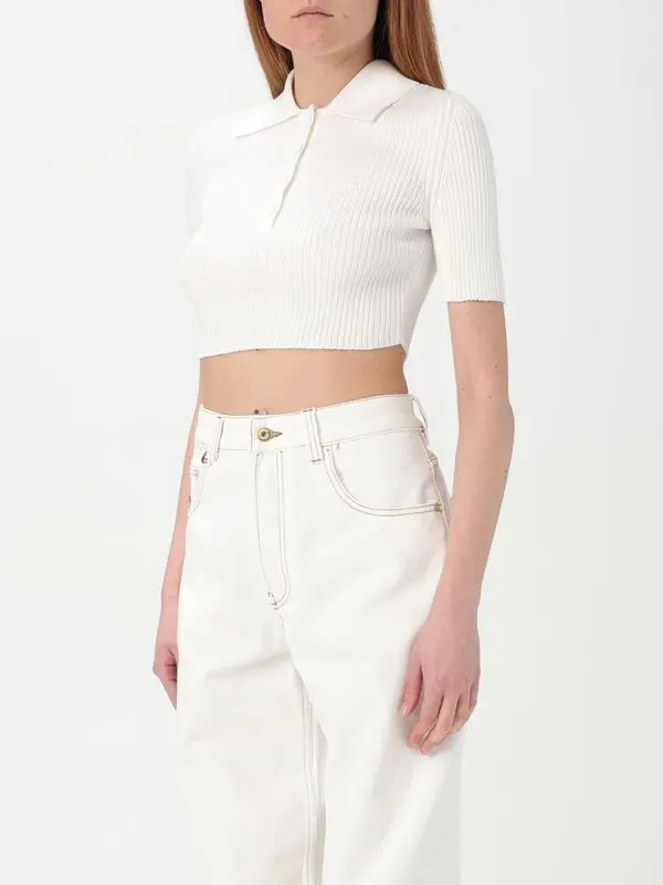 COURREGES Ribbed Polo Shirt - White