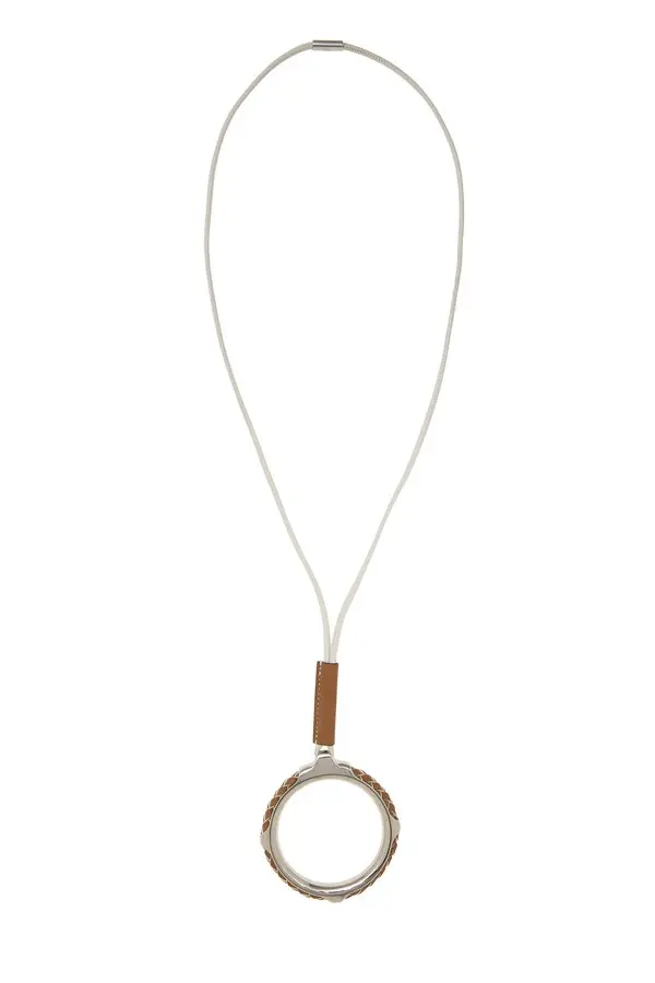 Hermès Silver Kyoto Tressé Necklace - Brown