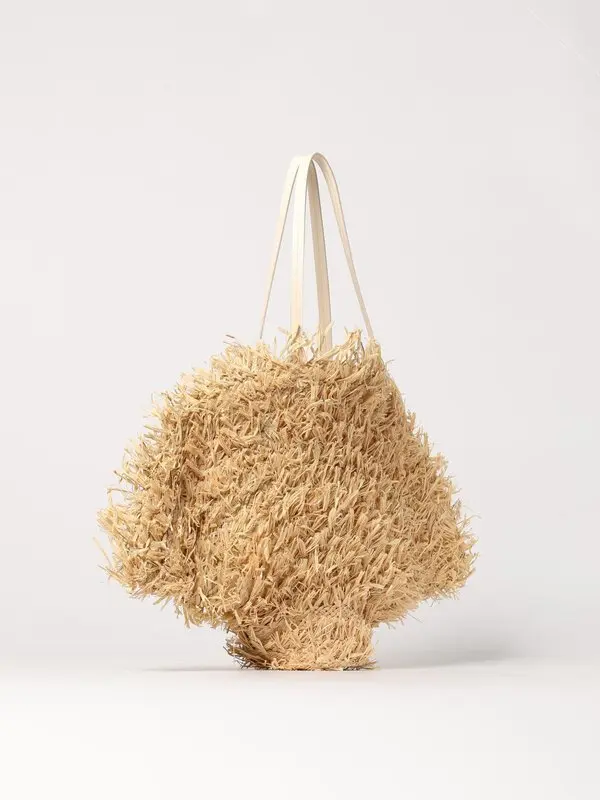 ROGER VIVIER Embellished Raffia Tote Bag - Natural