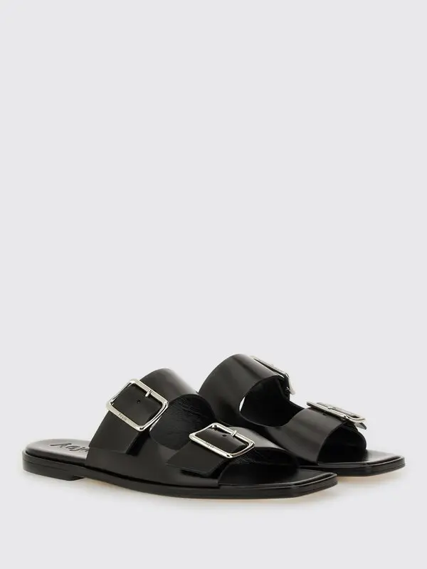 AeydĒ Double Buckle Flat Sandals