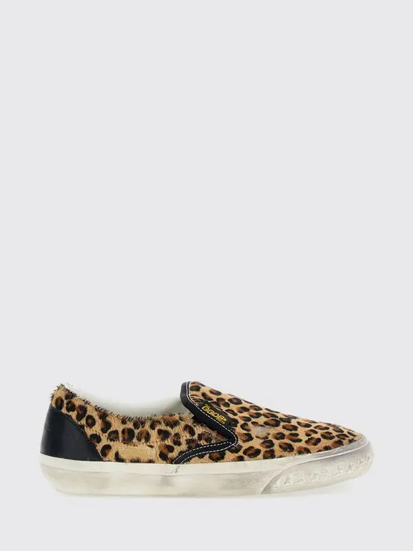 GOLDEN GOOSE Slip-on Leopard Print Pony Hair Sneakers - Multicolor