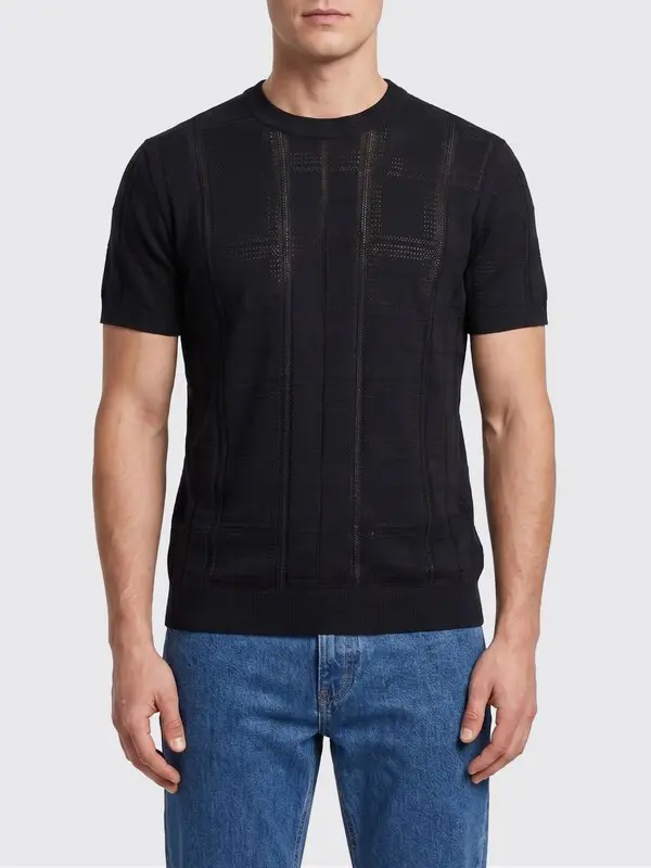 PAOLO PECORA Cotton Crew Neck Sweater - Black