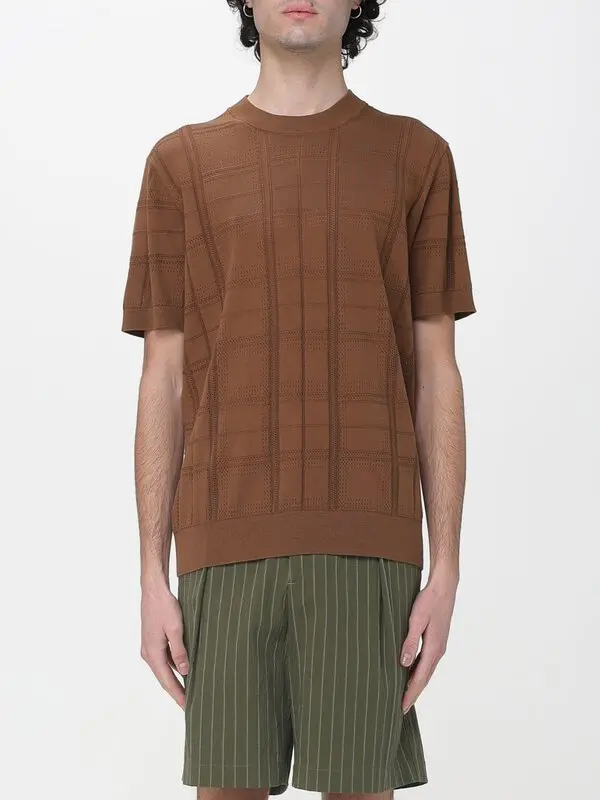 PAOLO PECORA Cotton Crew Neck Sweater - Brown