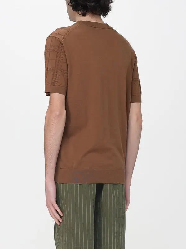 PAOLO PECORA Cotton Crew Neck Sweater - Brown