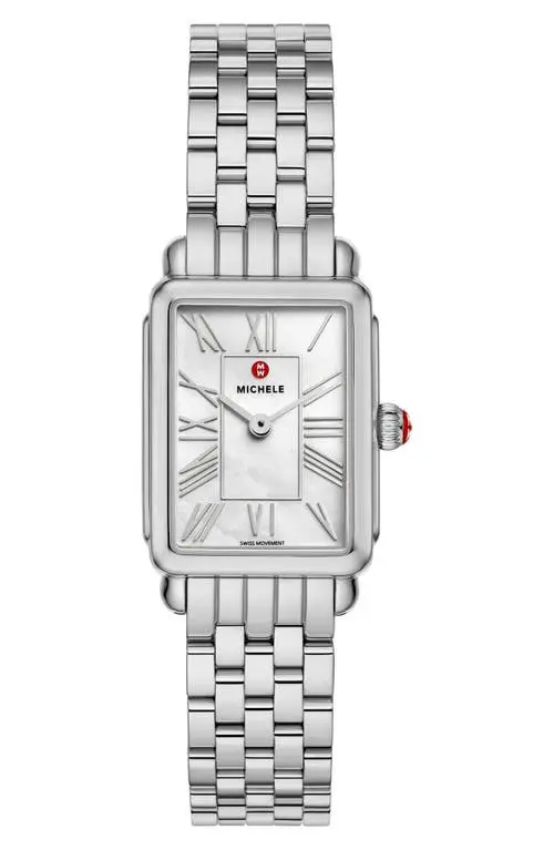 Michele Deco Park Mother-of-pearl Bracelet Watch - Silver