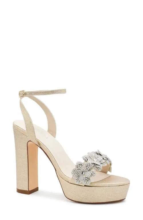 TOUCH UPS Lily Ankle Strap Platform Sandal - Champagne