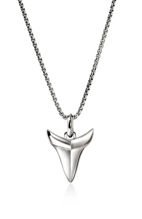John Hardy Sterling And Diamond Shark Tooth Pendant Necklace