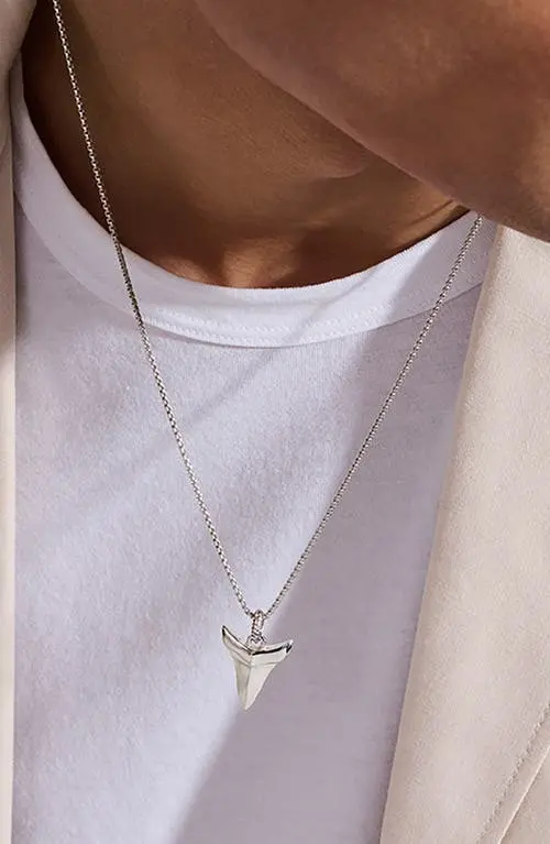 John Hardy Sterling And Diamond Shark Tooth Pendant Necklace
