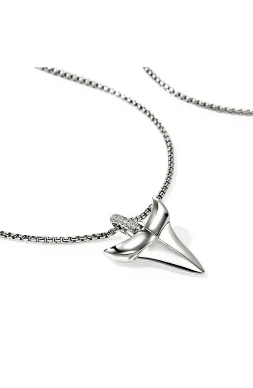 John Hardy Sterling And Diamond Shark Tooth Pendant Necklace