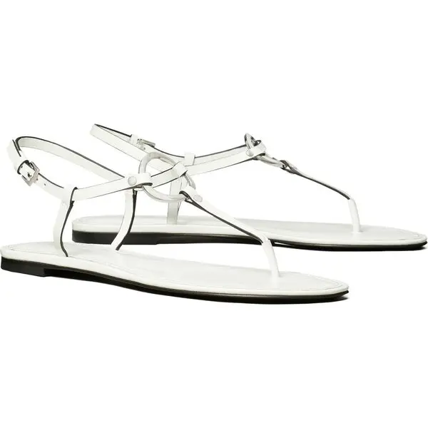 Tory Burch Ring Thong Sandal - Bianco / Silver