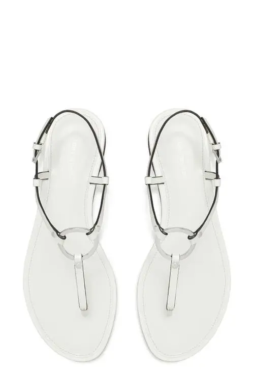 Tory Burch Ring Thong Sandal - Bianco / Silver