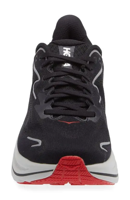 HOKA® Clifton Running Shoe Wide Width - Black/silver