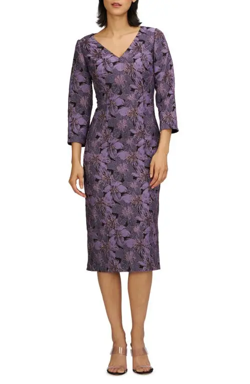 Js Collections Elliana Floral Brocade Sheath Dress