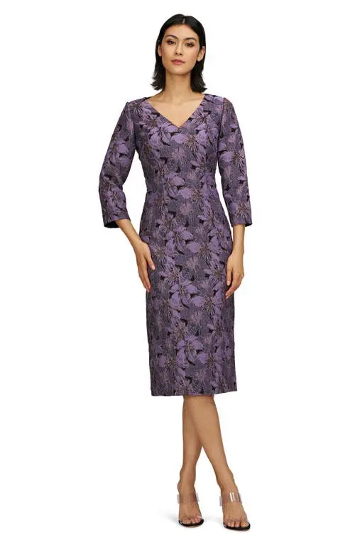 Js Collections Elliana Floral Brocade Sheath Dress