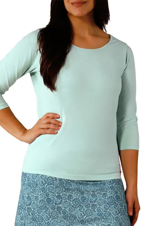 UV SKINZ 3/4 Sleeve Scoop Neck Tee - Dewdrop