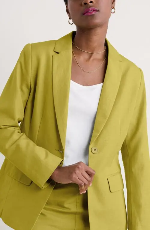 SEASALT CORNWALL Erica Linen & Organic Cotton Blazer - Lime