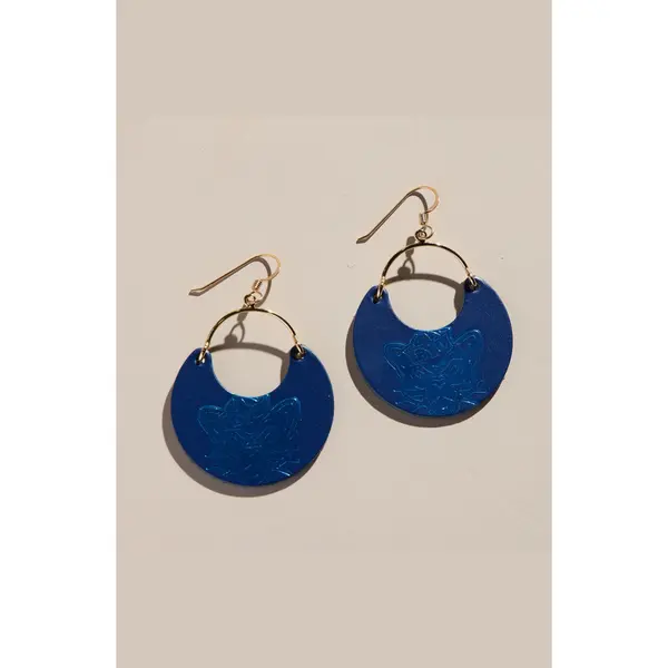 NICKEL & SUEDE University Nina Earrings - Byu / Silver