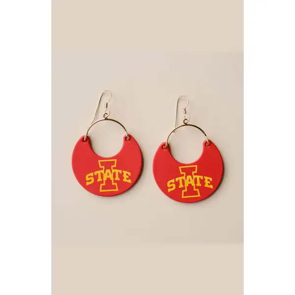 NICKEL & SUEDE University Nina Earrings - Isu Red / Silver