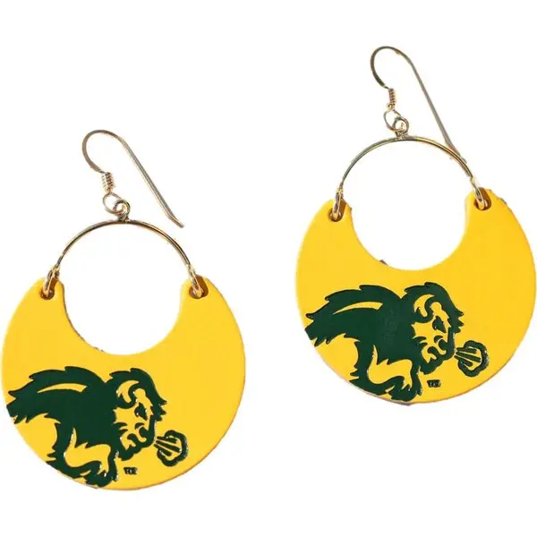 NICKEL & SUEDE University Nina Earrings - Ndsu Yellow /gold