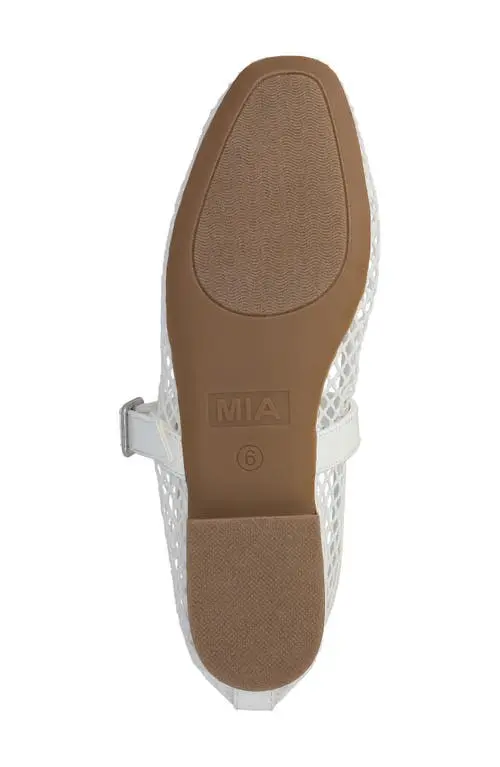 Mia Rayza Woven Mary Jane Flat - White