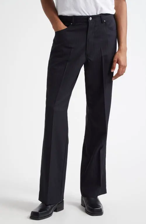 SECOND / LAYER Valluco Pinstripe Virgin Wool Flared Trousers - Pinstripe 0358