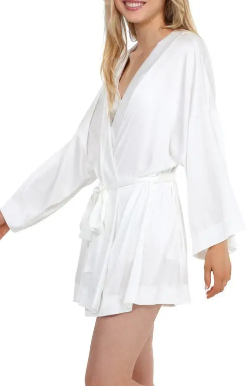 Honeydew Intimates Love Story Stretch Satin Robe - White