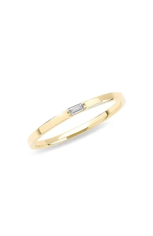 Lana Jewelry 14k Gold Solo Baguette Diamond Ring - Yellow Gold