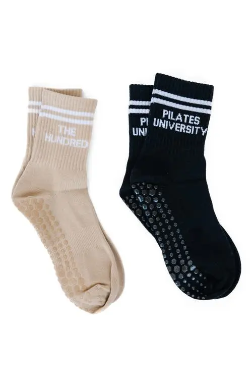PILATES UNIVERSITY 1883 Assorted 2-pack Quarter Socks - Black- Saint-tropez Sand